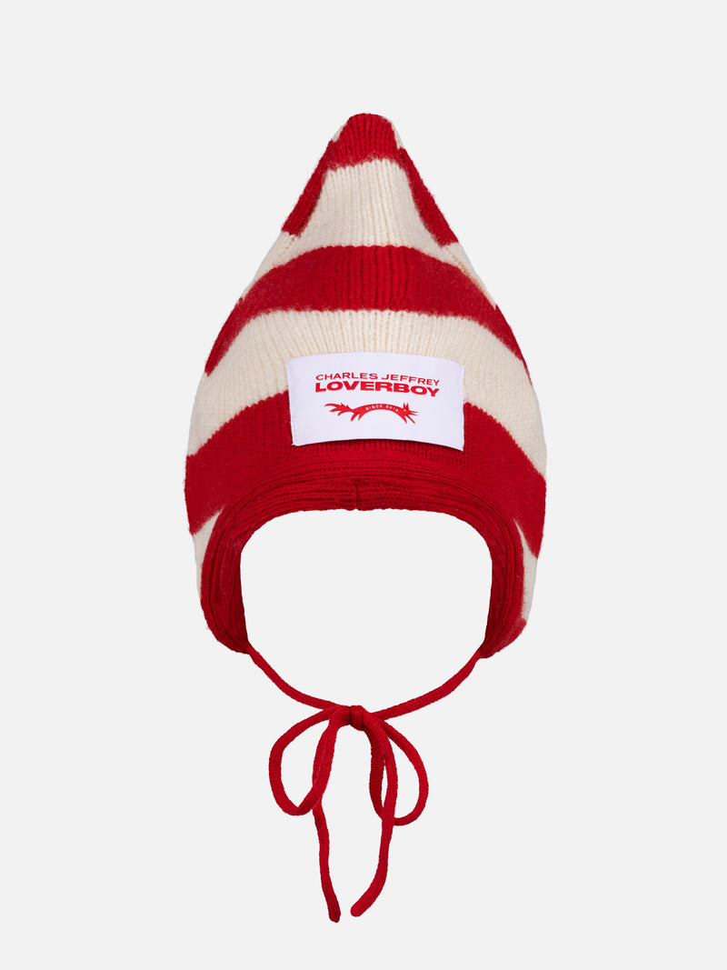 SPIKE BONNET in RED ECRU