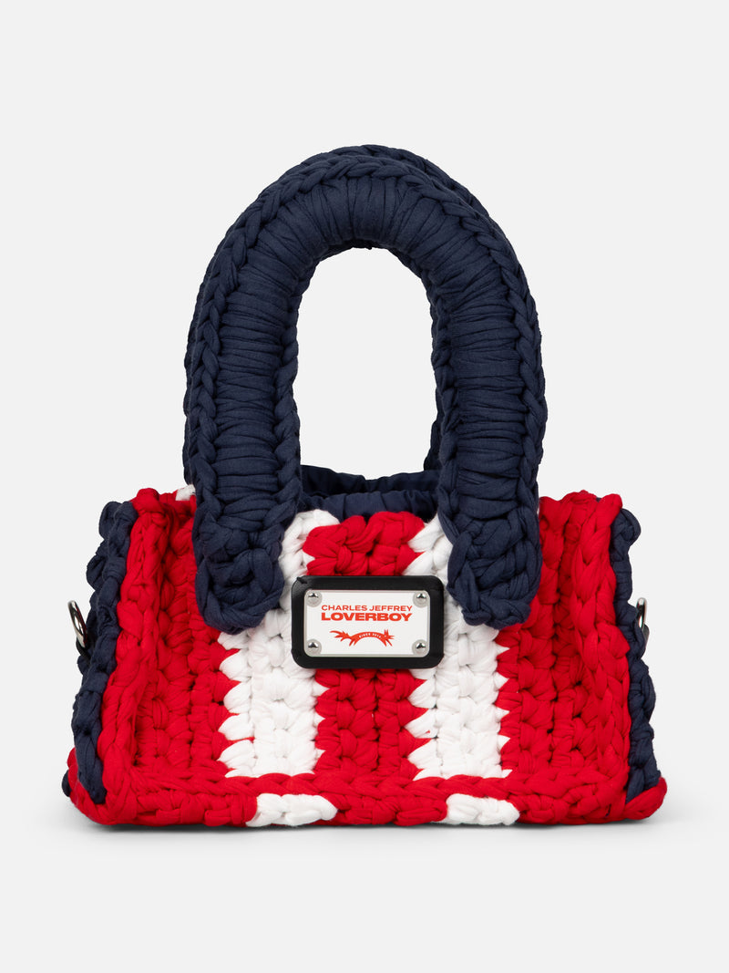 PETITE BUCKET BAG in RED WHITE NAVY